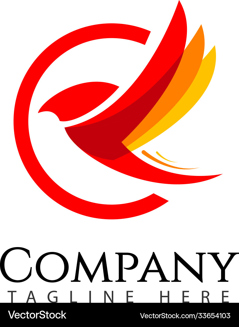 Bird company logo template design Royalty Free Vector Image