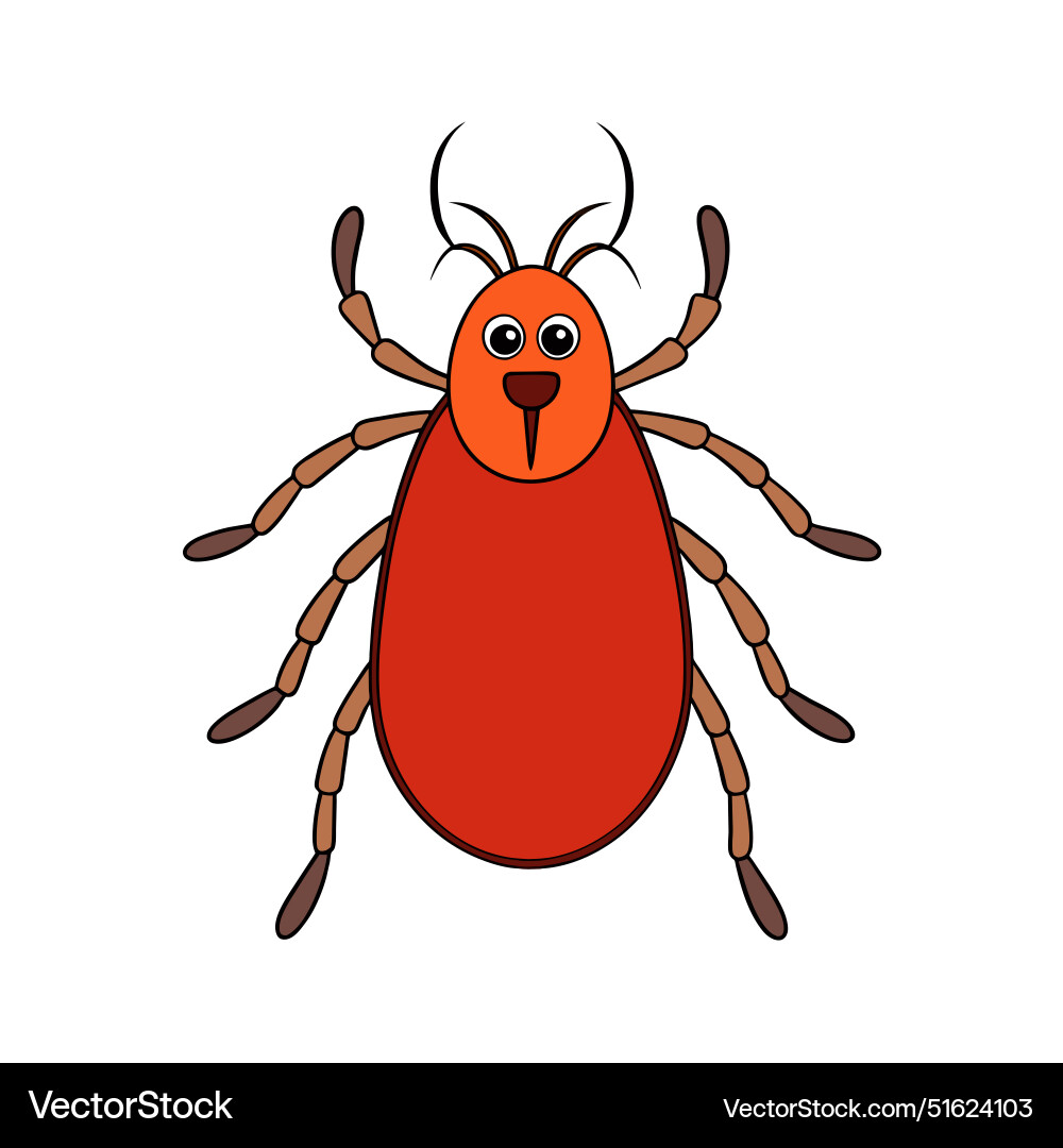 Brown dog tick bug lies icon Royalty Free Vector Image