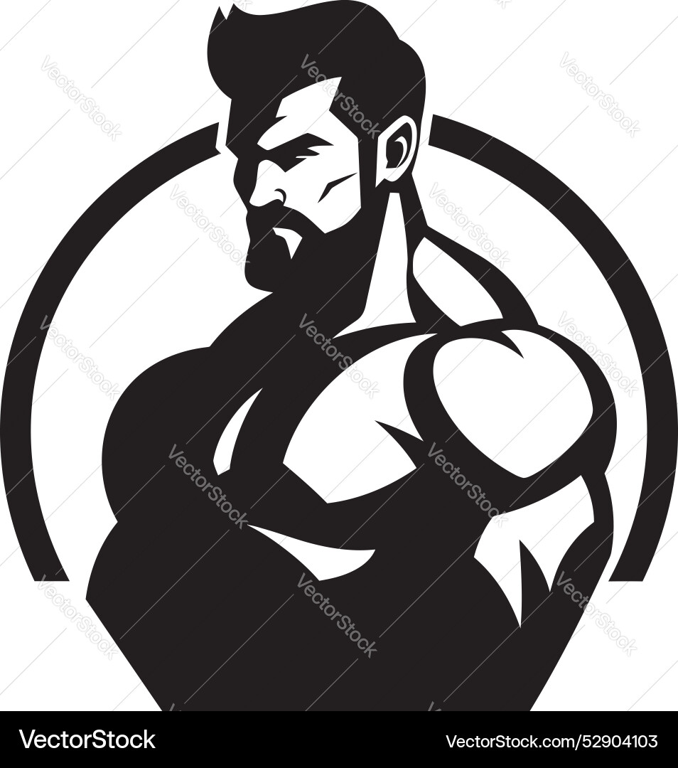 Bulging biceps monochrome artistry in muscular Vector Image