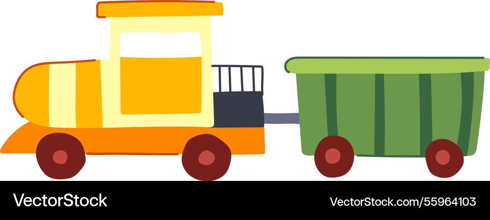 Conductor train toy cartoon Royalty Free Vector Image