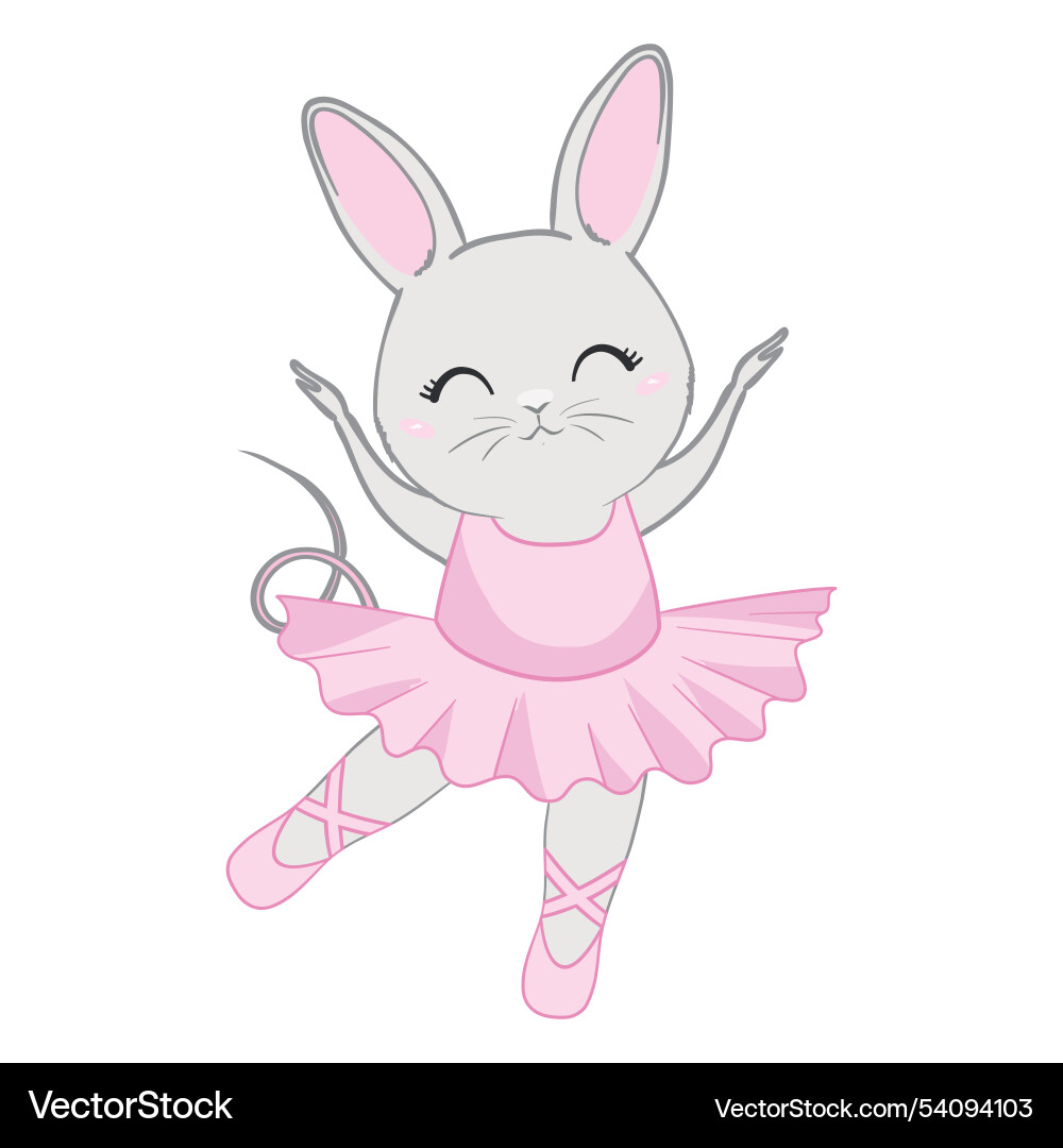 Cute cartoon ballet dancer bunny little rabbit Vector Image