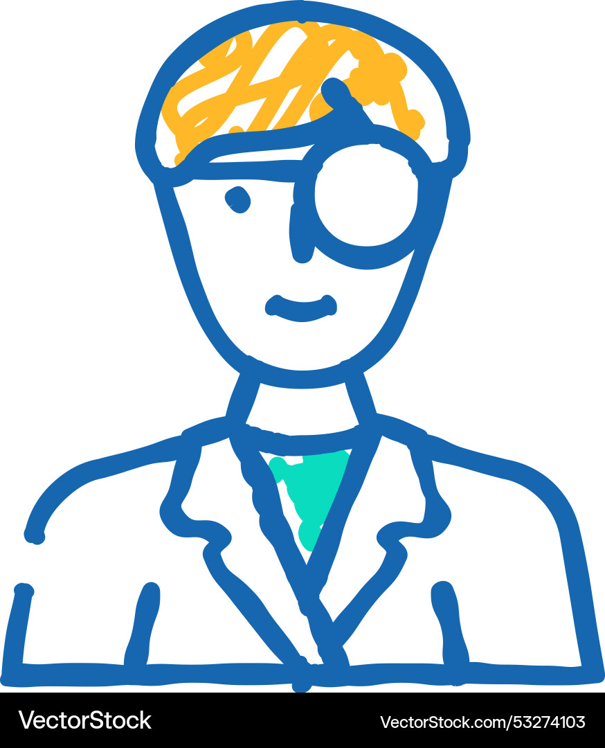 Ent doctor icon doodle Royalty Free Vector Image