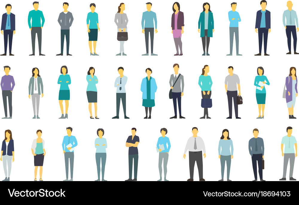Group of People Standing in Line Royalty Free Vector Image