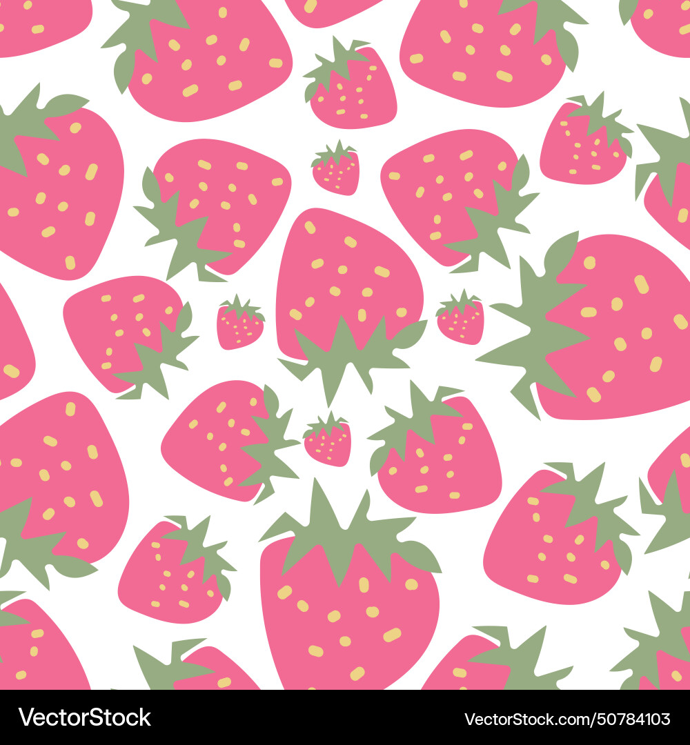 Hand drawn strawberries seamless pattern perfect Vector Image