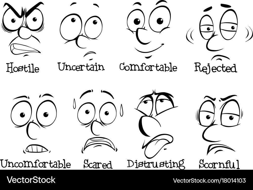 Human Faces Expressing Emotions Royalty Free Vector Image