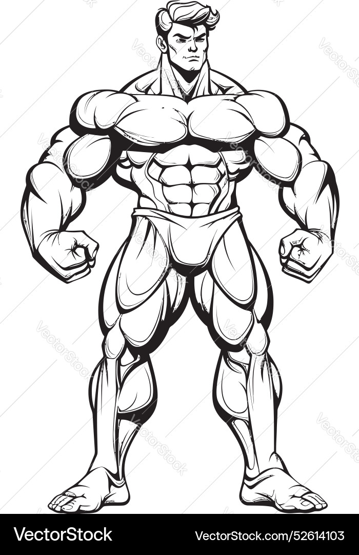 Schwarz Enegger Sketch A Dark And Powerful Vector Image