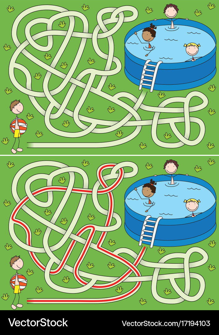 Summer maze Royalty Free Vector Image - VectorStock