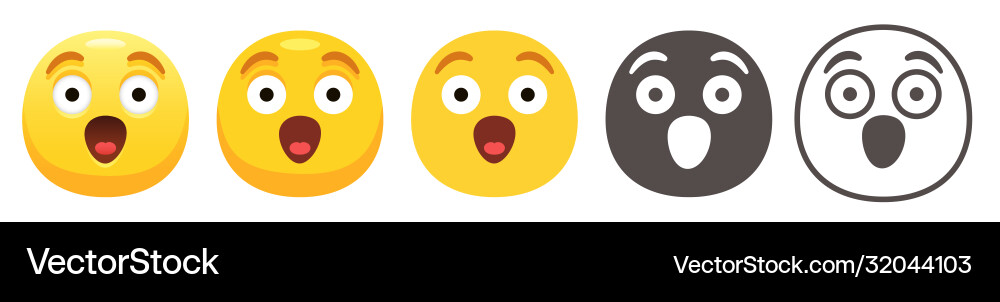Surprised emoji Royalty Free Vector Image - VectorStock