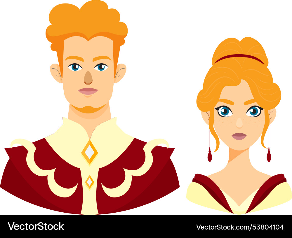 A prince and princess Royalty Free Vector Image
