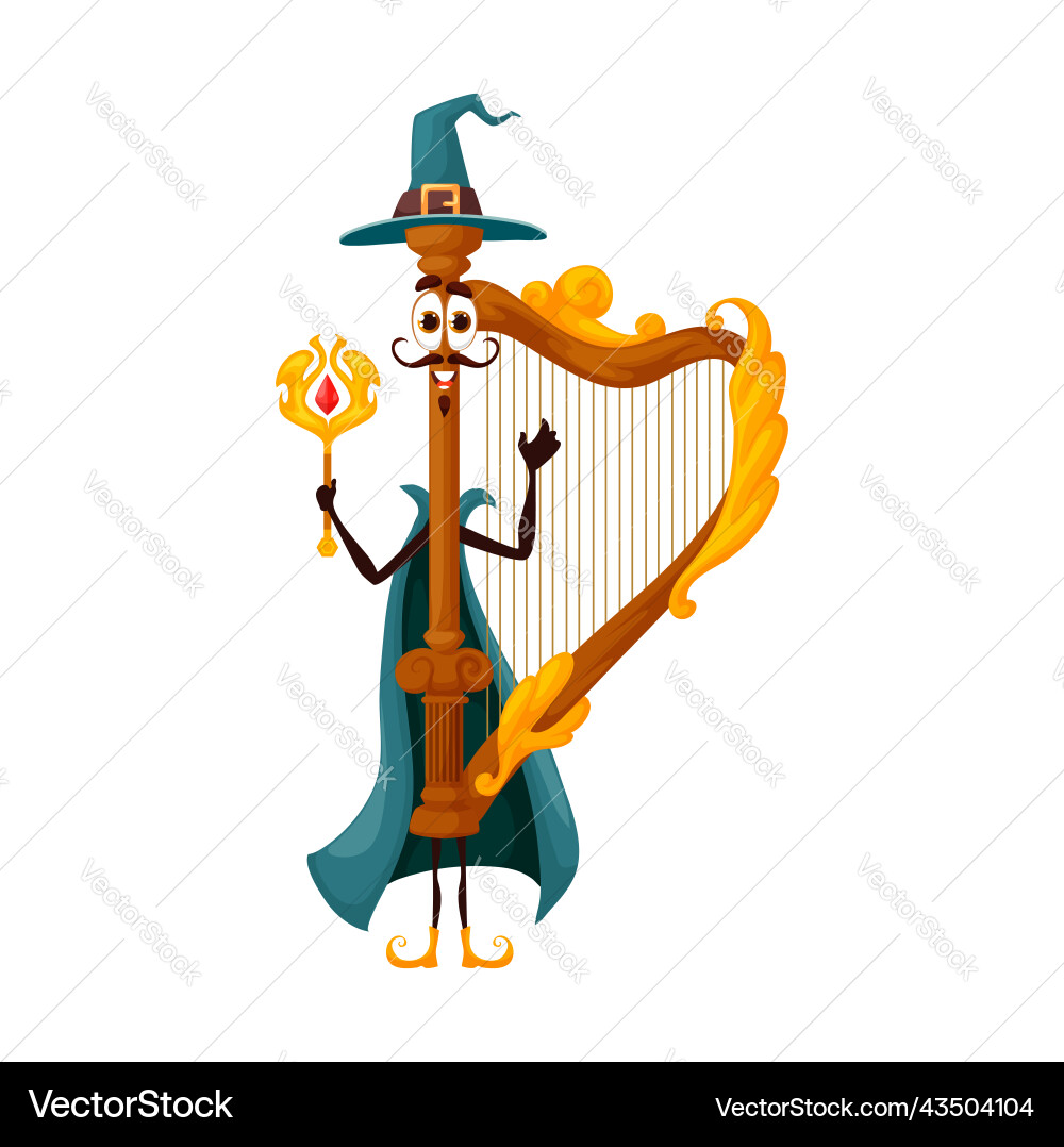 Cartoon harp älterer Assistent musikalischer Charakter