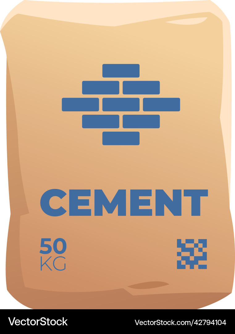 Cement Bag Icon - Construction Material Royalty Free Vector