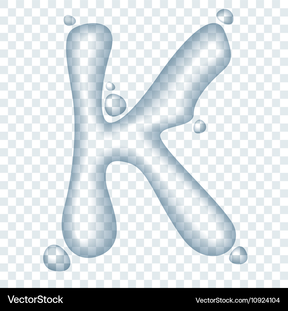 Clear transparent water liquid typeface Royalty Free Vector