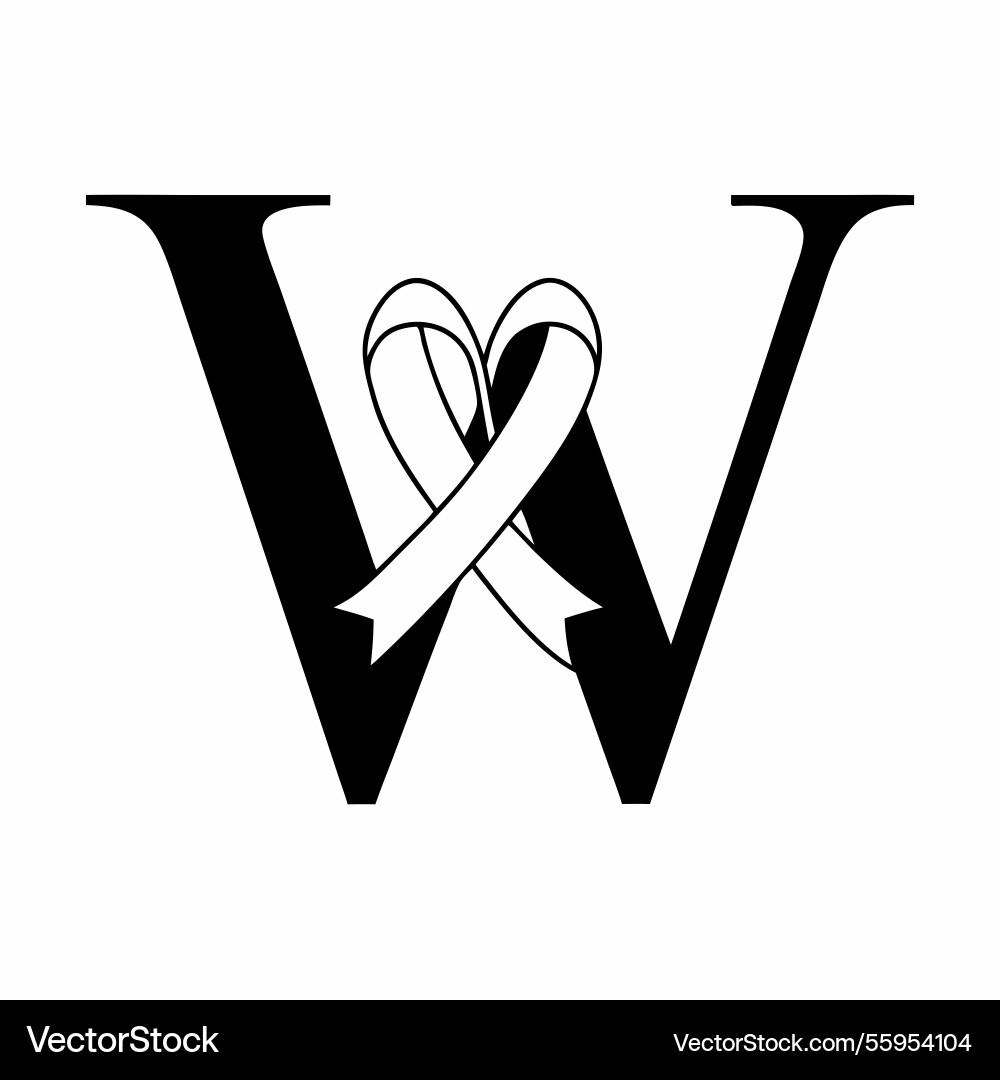 Contemporary letter w created from flowing Vector Image
