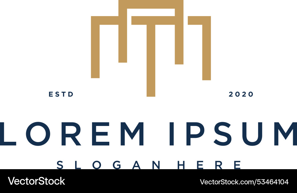 Creative letter mt design concept Royalty Free Vector Image