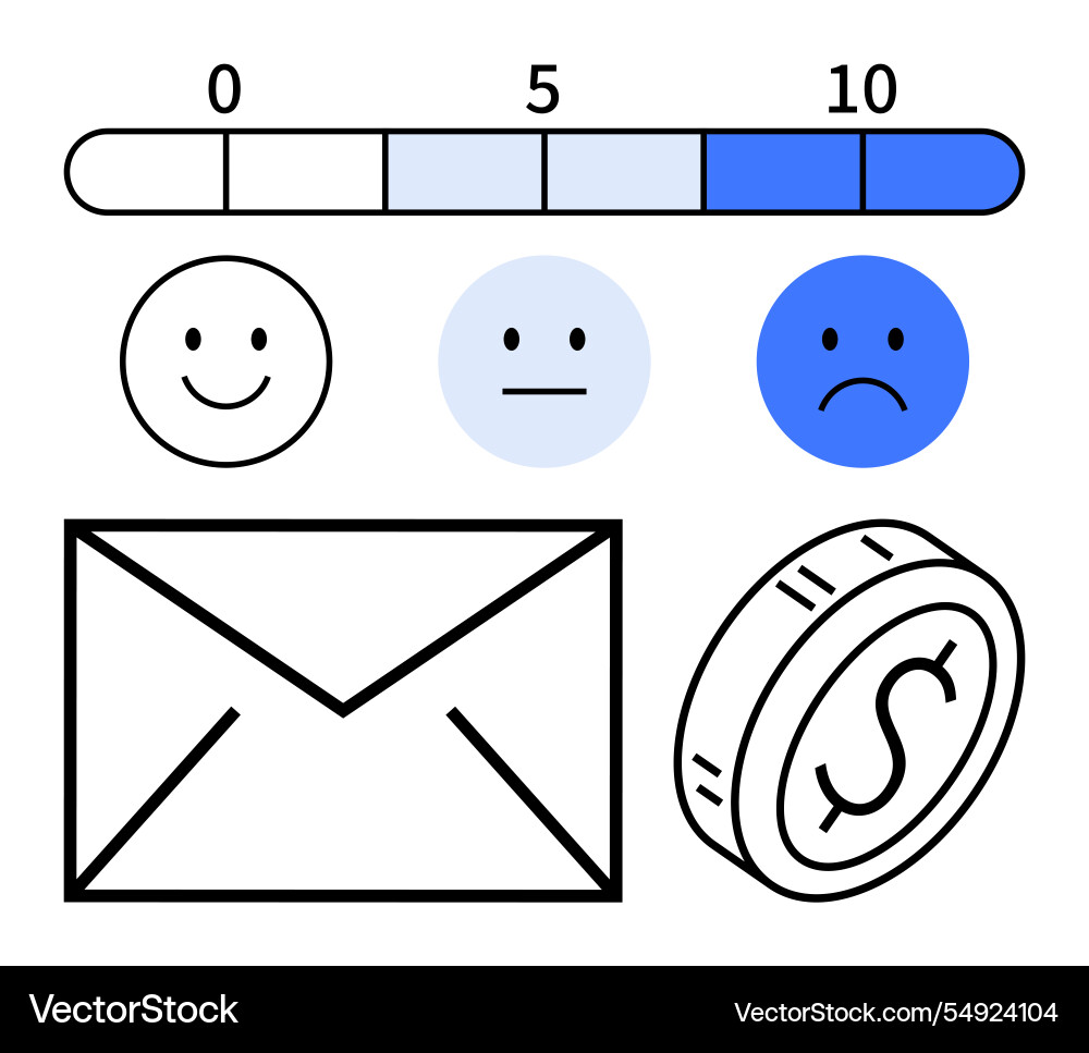 Customer satisfaction rating with meter emotions Vector Image