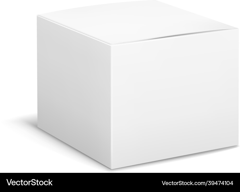 Empty box white cubic cosmetic cardboard Vector Image