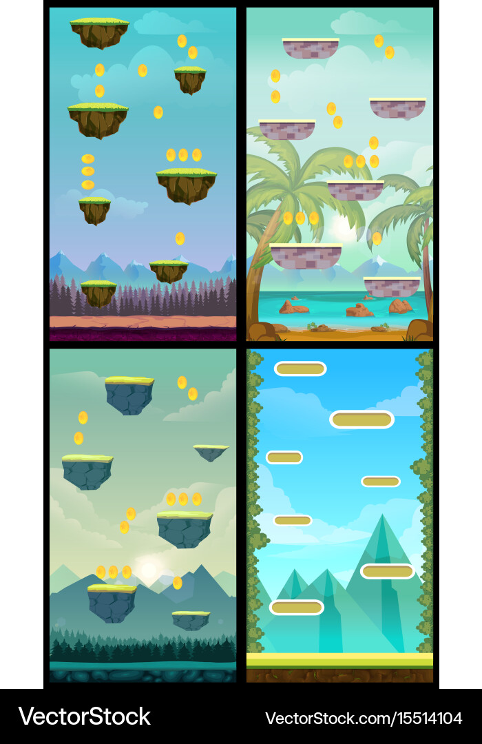 Game Level Background - Tropical Tiles Royalty Free Vector