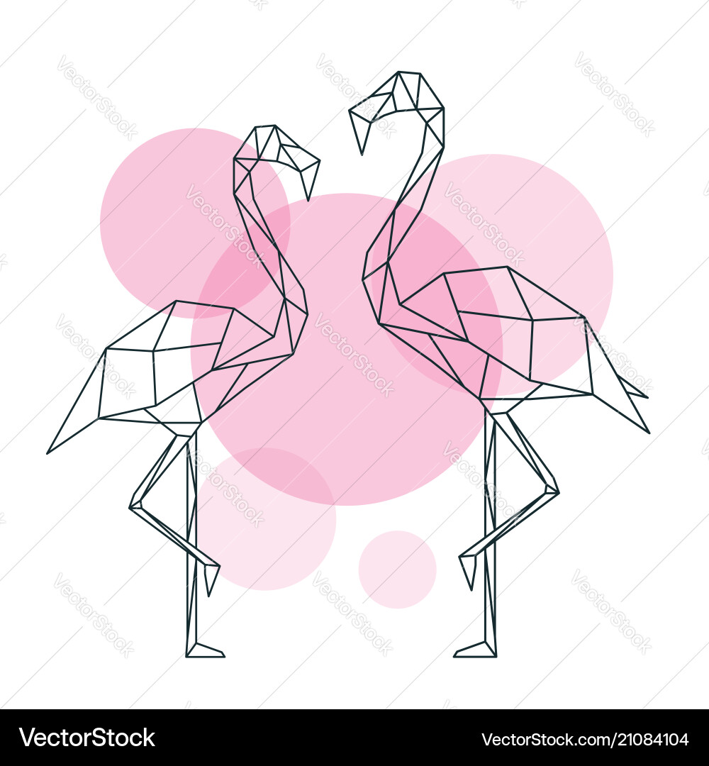 Geometric Flamingo Royalty Free Vector Image - VectorStock