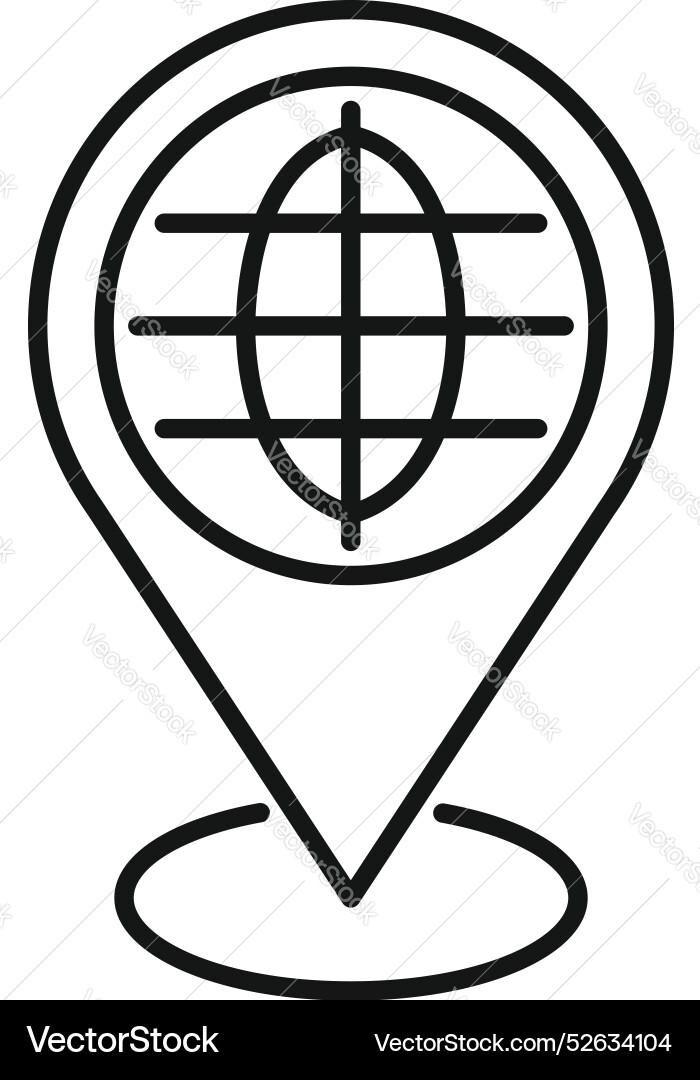 Global location pin icon showing worldwide Vector Image