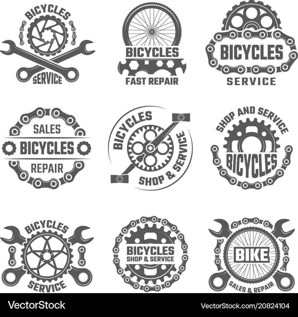 Labels template design with gears chains Vector Image