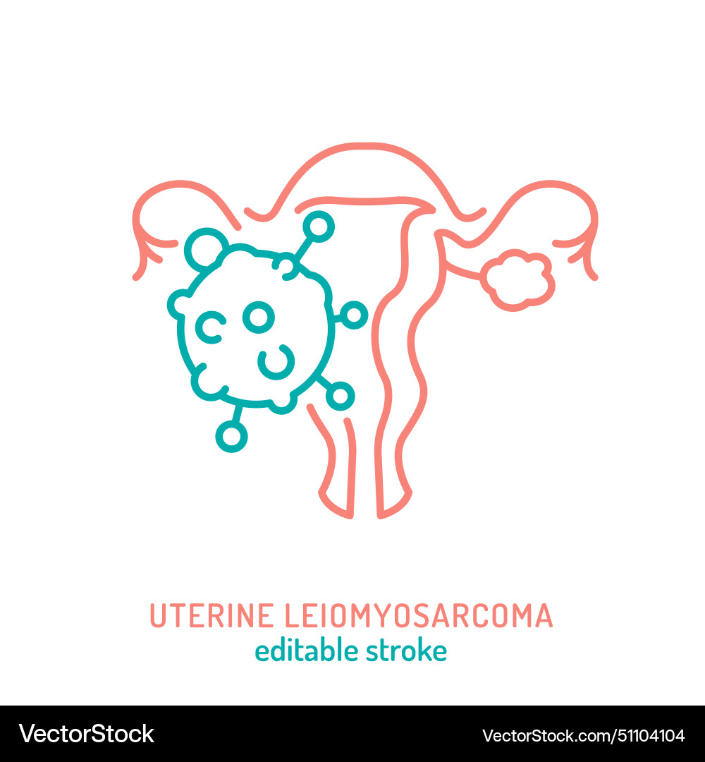 Malignant uterine tumor outline icon abnormal Vector Image