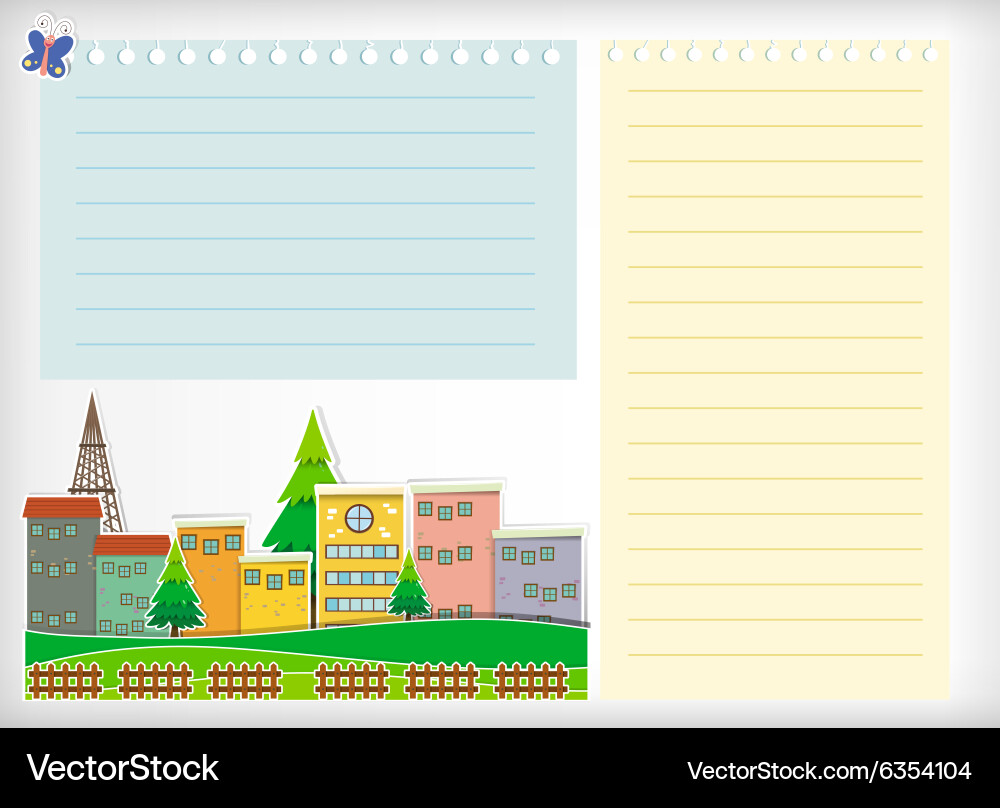 Paper design with buildings Royalty Free Vector Image