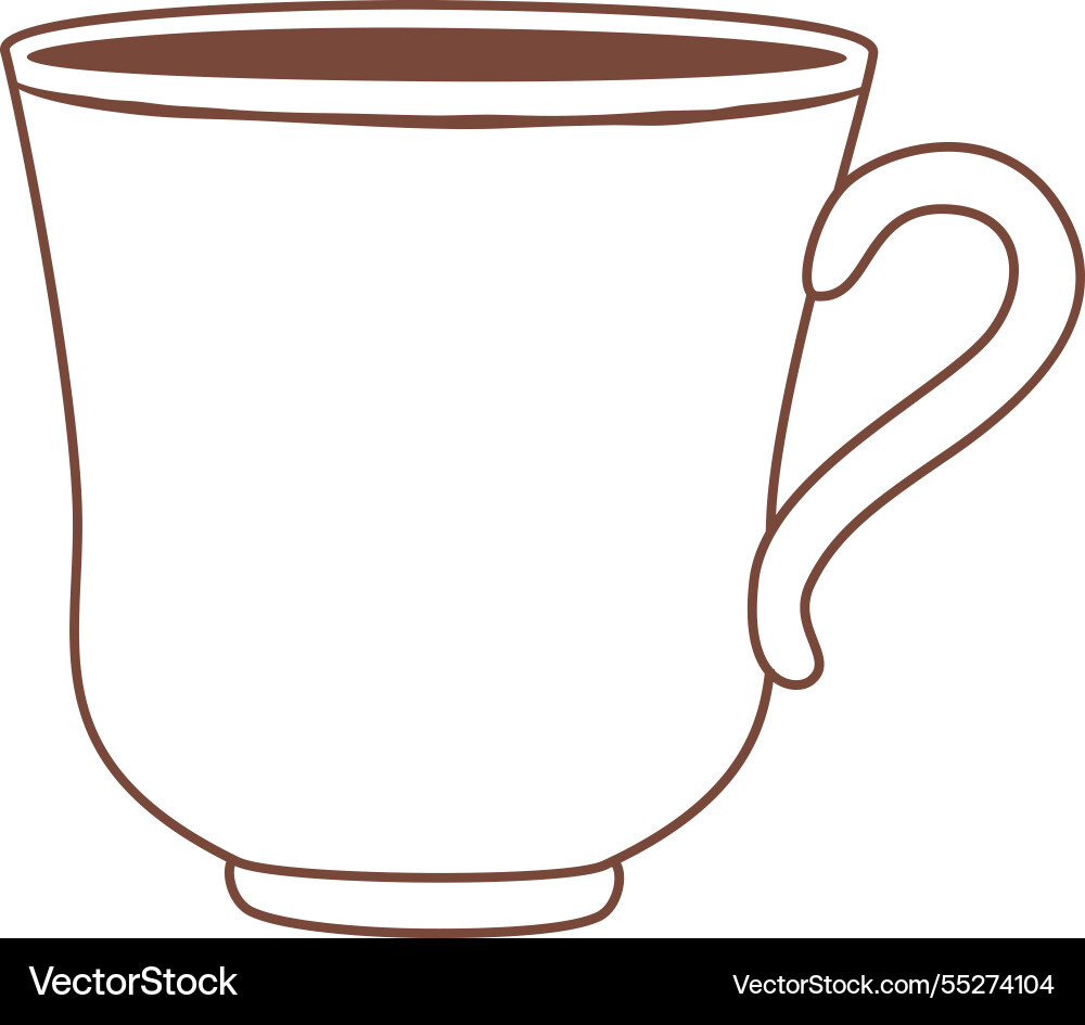 Simple yet elegant teacup drawn with brown Vector Image