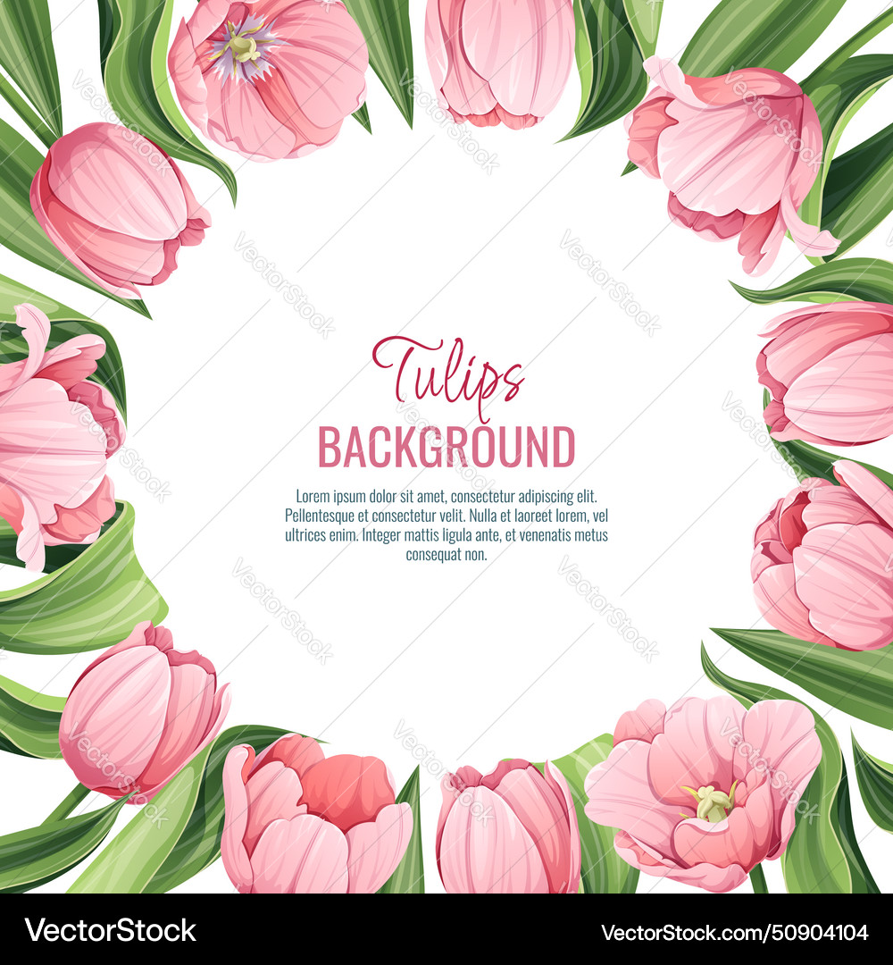 Template for greeting card banner with pink Vector Image