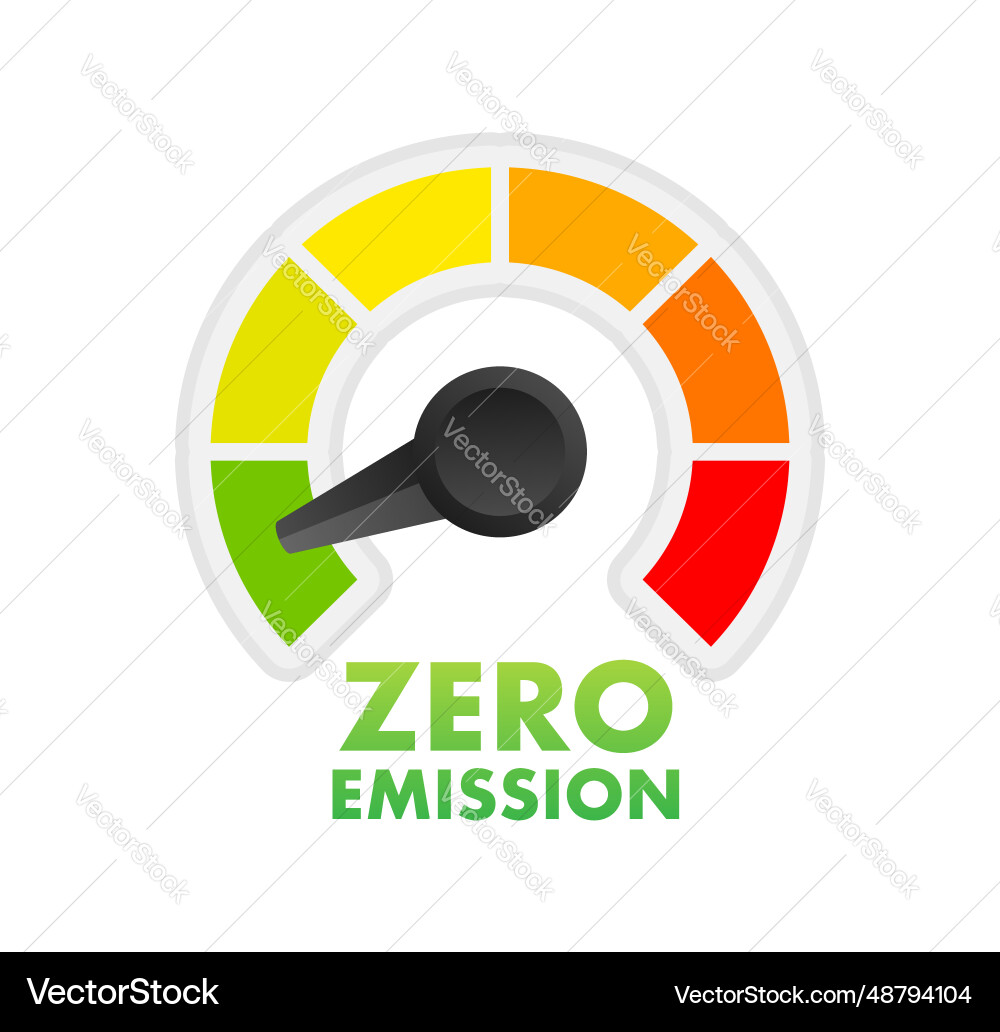 Zero Emission CO2 Level Meter Royalty Free Vector Image