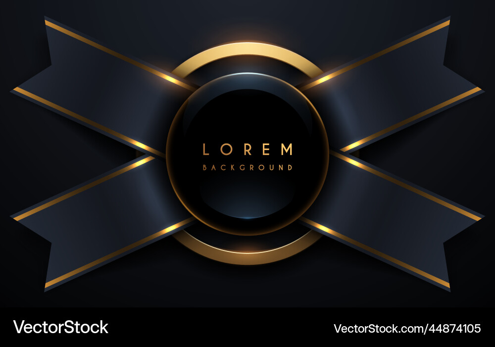 Abstract black and gold luxury circle background Vector Image