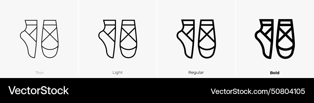 Ballet shoes icon thin light regular and bold Vector Image