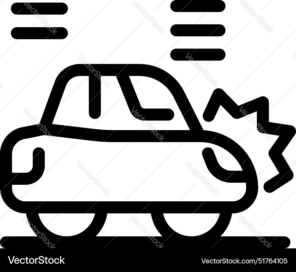 Car crash accident damage happening on road Vector Image