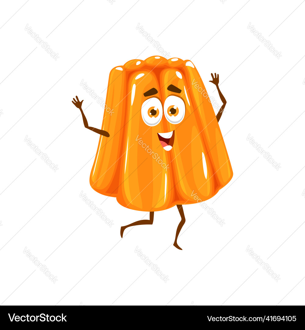 Cartoon funny tasty pudding dessert character Vector Image