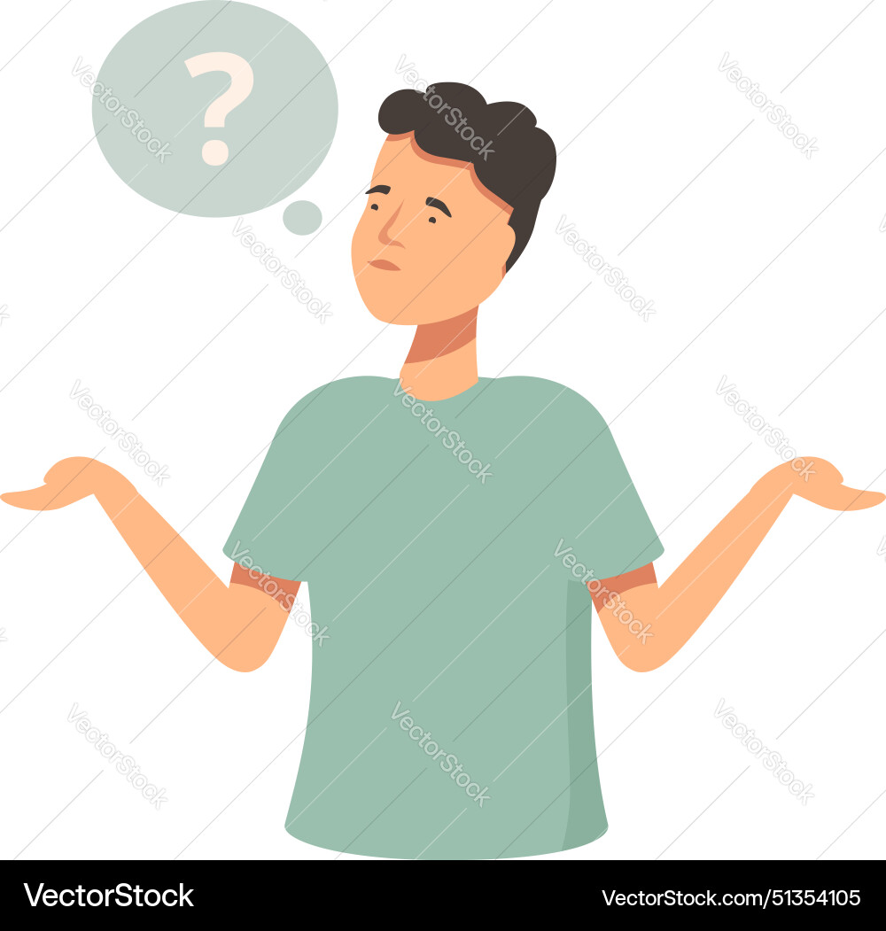 Confused man cartoon with question mark Royalty Free Vector