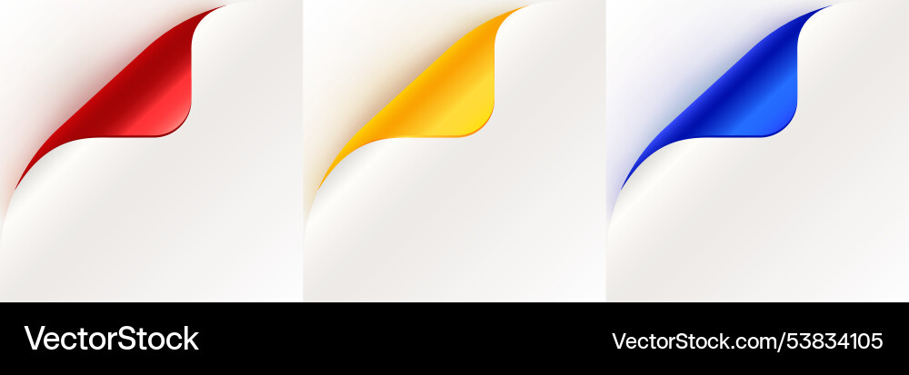 Curled up page corner new design announce message Vector Image