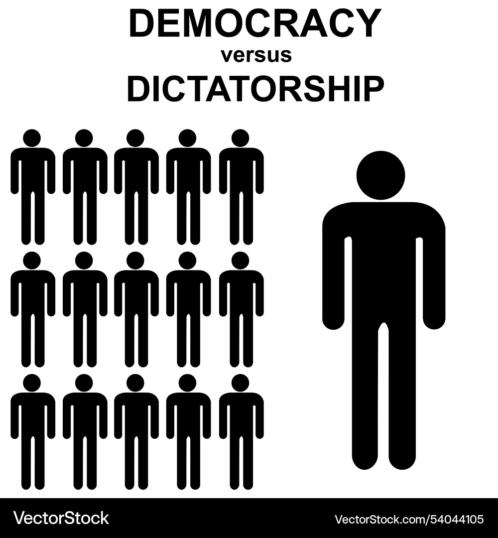 Democracy versus dictatorship abstract concept Vector Image