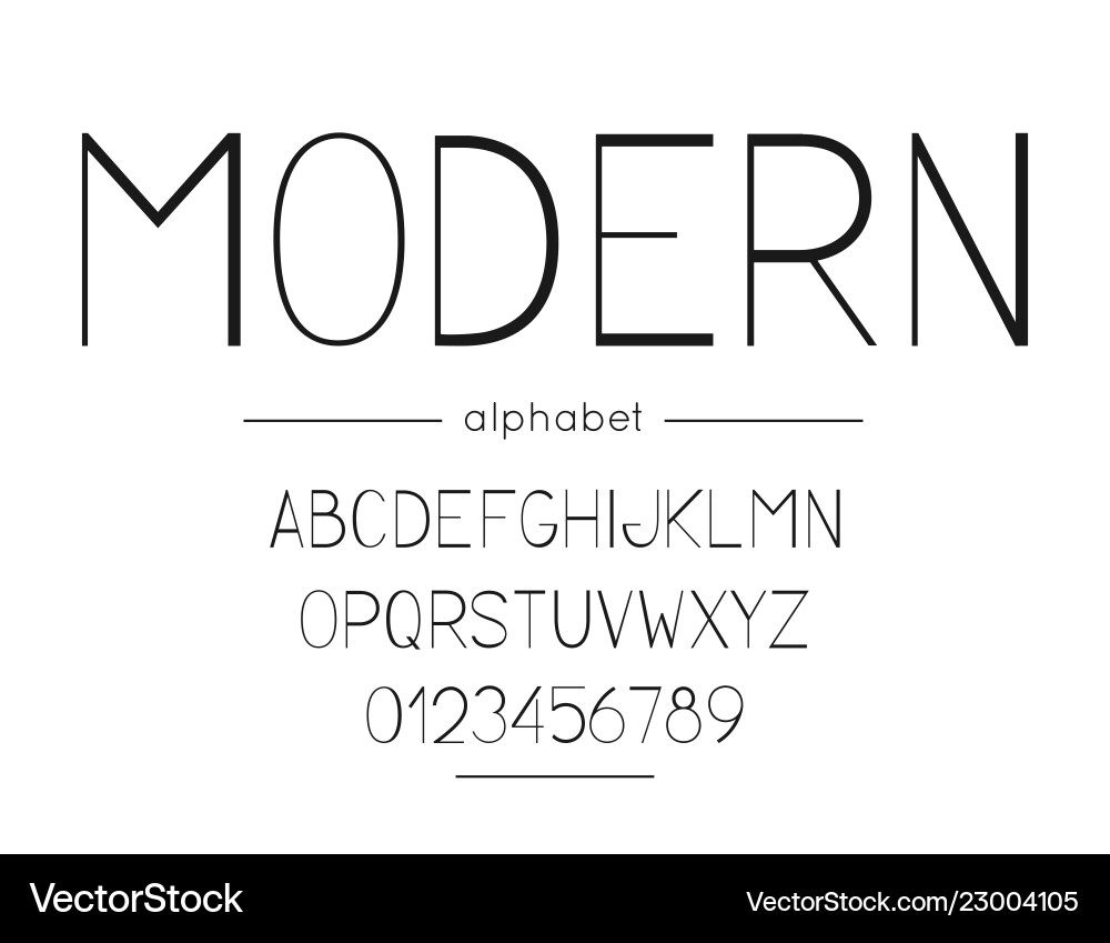 Modern font and alphabet type with letters Vector Image
