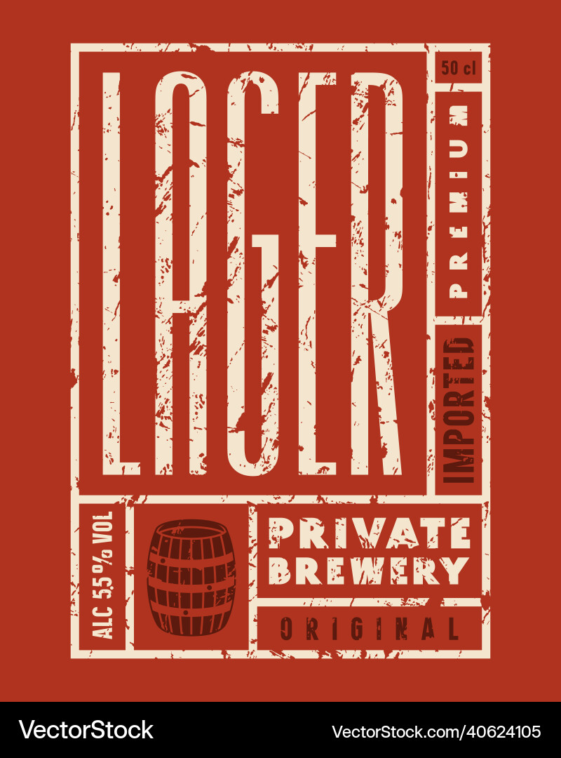 Template label for lager beer Royalty Free Vector Image