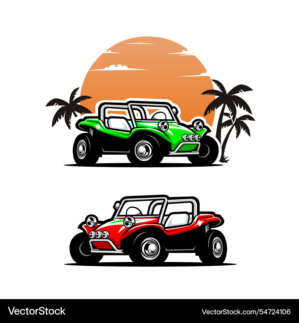 Beach buggy vehicle art icon Royalty Free Vector Image