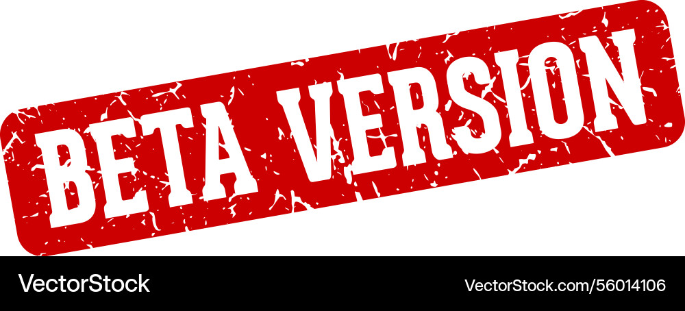 Beta version rectangular sign stamp Royalty Free Vector