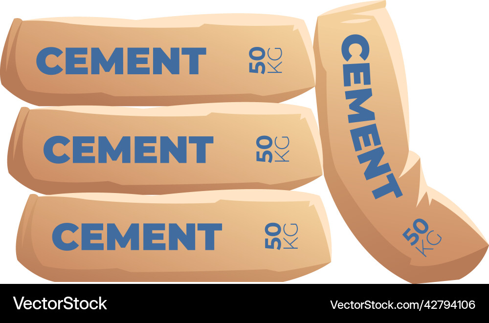 Cement sack stack construction material package Vector Image