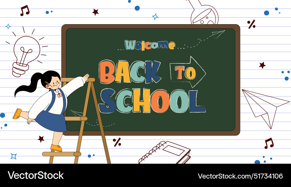 Colorful back to school Royalty Free Vector Image