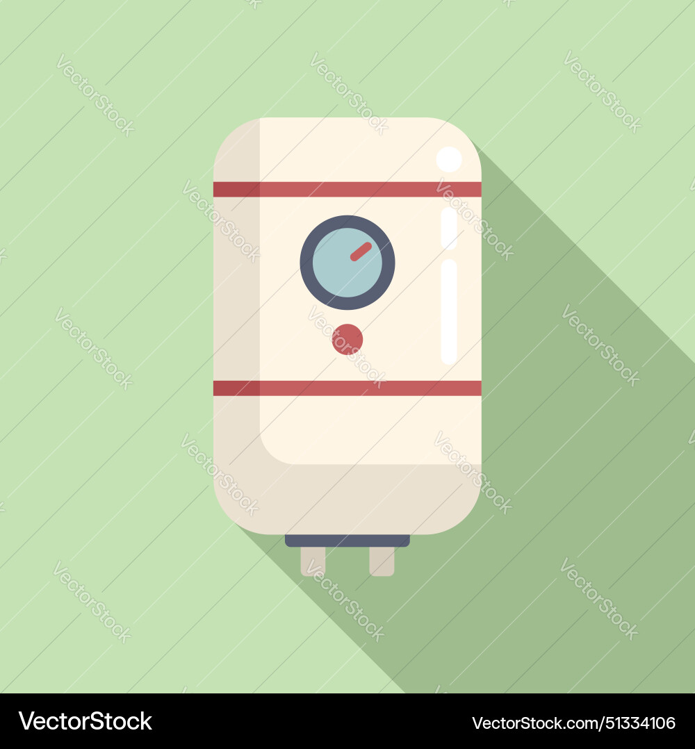 Flat design electric water heater Royalty Free Vector Image