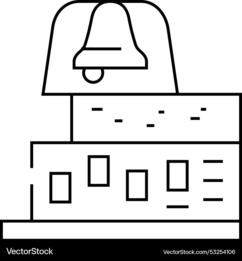 Funeral ceremony line icon Royalty Free Vector Image