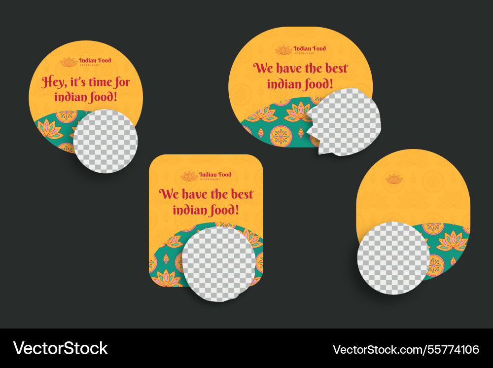 Hand drawn indian restaurant labels template Vector Image