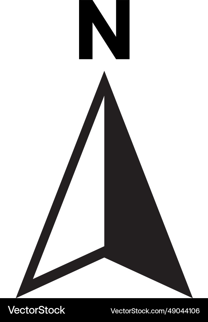 North arrow icon compass Royalty Free Vector Image