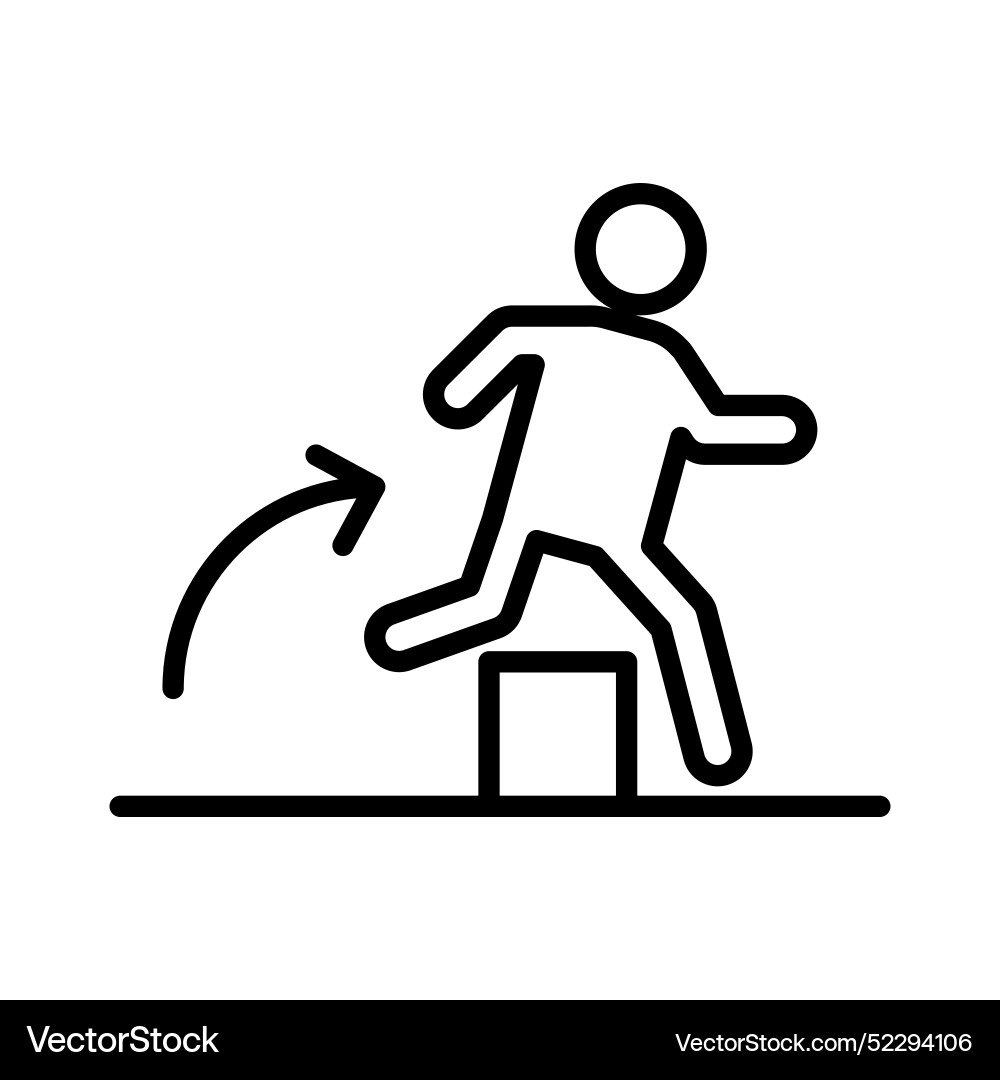 Obstacle race icon linear logo mark in black Vector Image