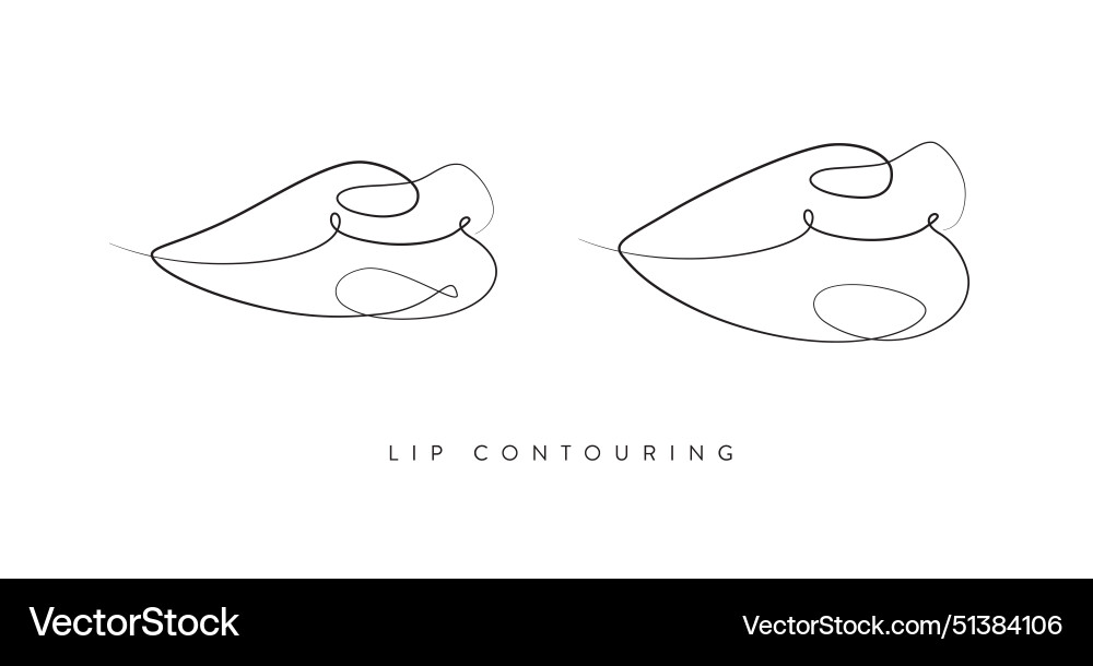 Pair of lips linear style Royalty Free Vector Image