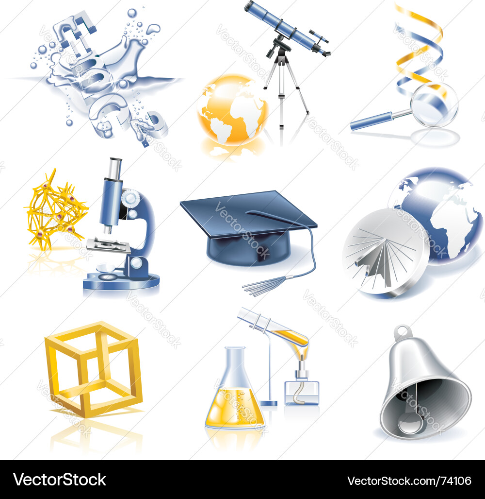 Science and education icon set Royalty Free Vector Image