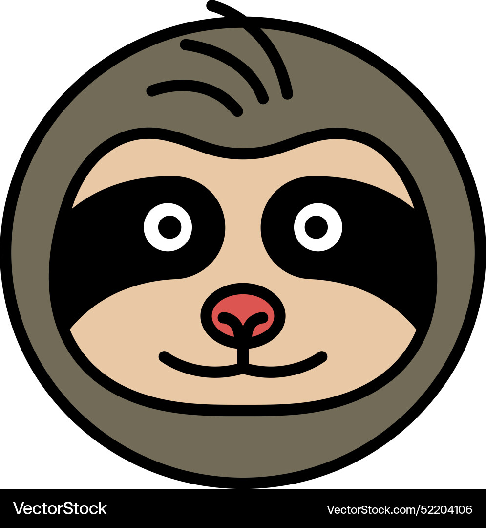 Sloth in line icon style Royalty Free Vector Image